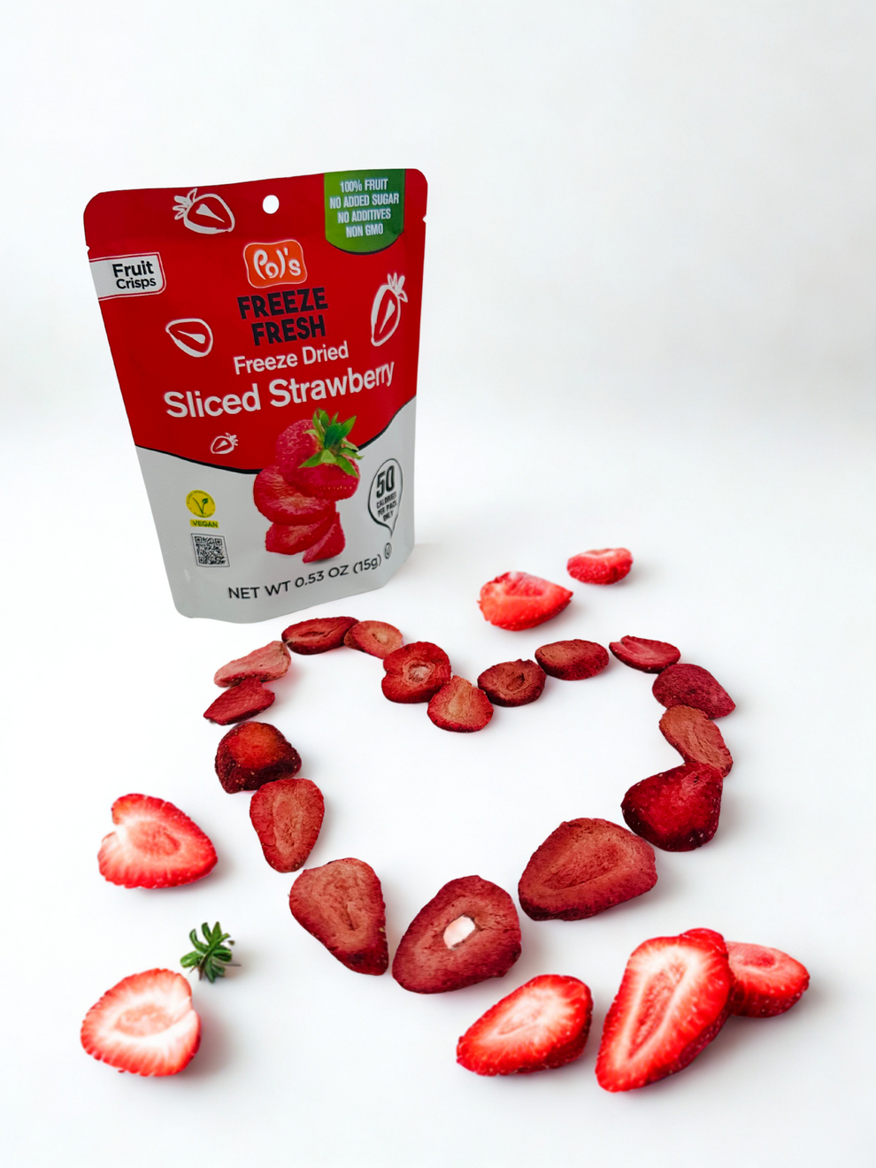 Pols Freeze Fresh Freeze Dried Sliced Strawberry Box (15) – Peak Foods